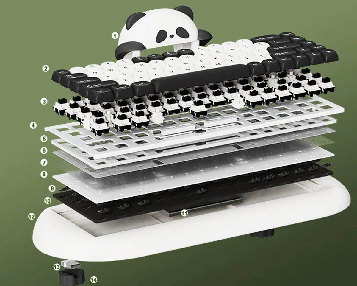 YUNZII C68 Panda Mekanik Klavye